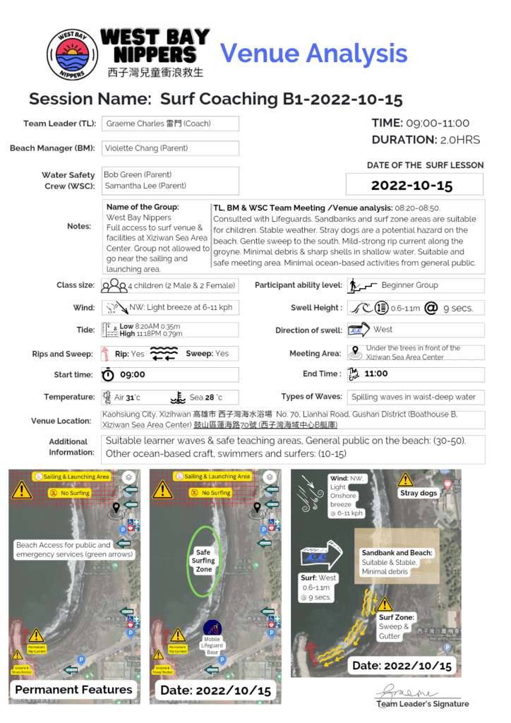 THE VENUE ANALYSIS GUIDE | West Bay Nippers 西子灣兒童衝浪救生